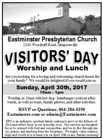 Visitors’ Day - Eastminster Presbyterian Church - Simpsonville, SC